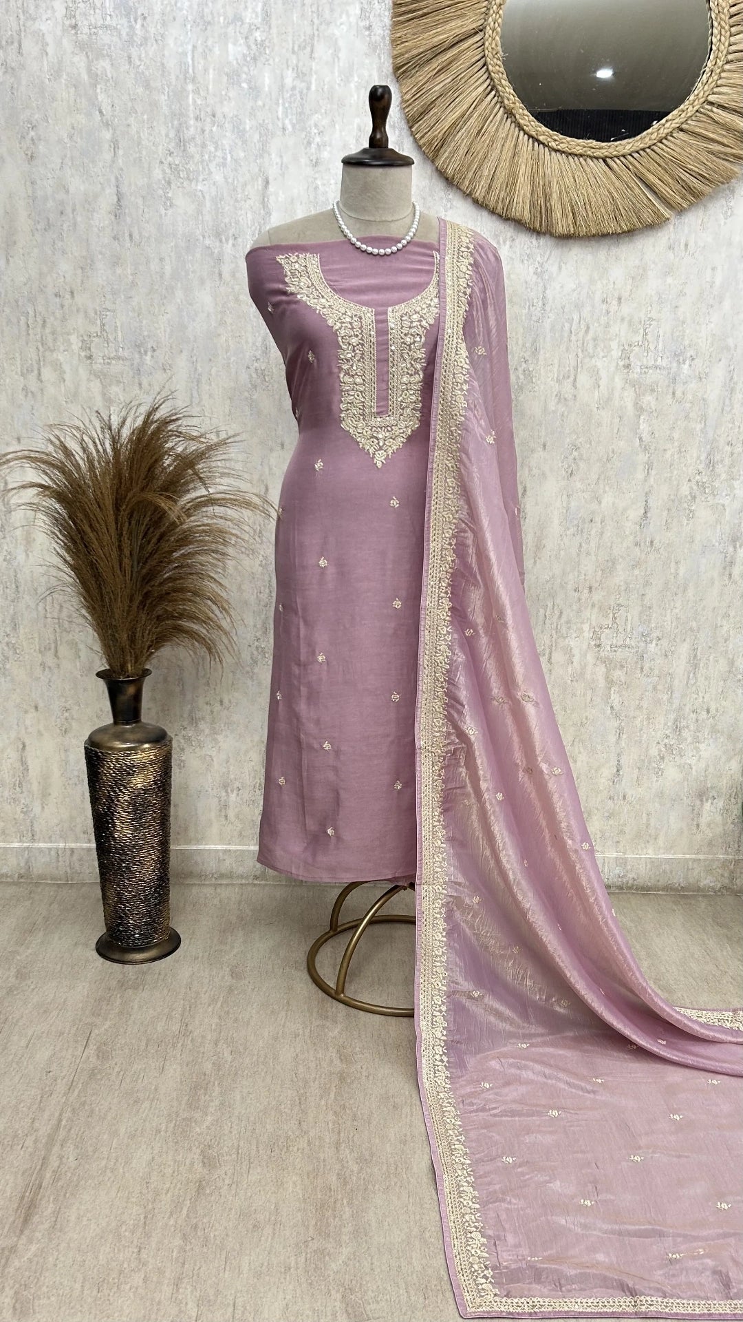 Linen unstitched suit with Intricate Hand Embroidery – The Kapdakart